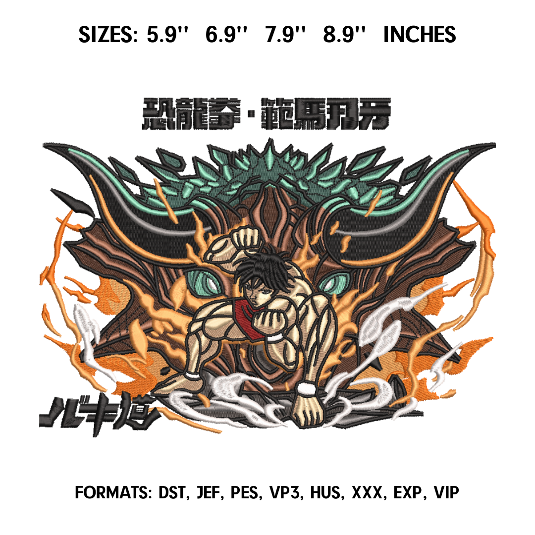 Baki Hanma Anime Embroidery Design, Baki The Grappler Anime | Inspire ...