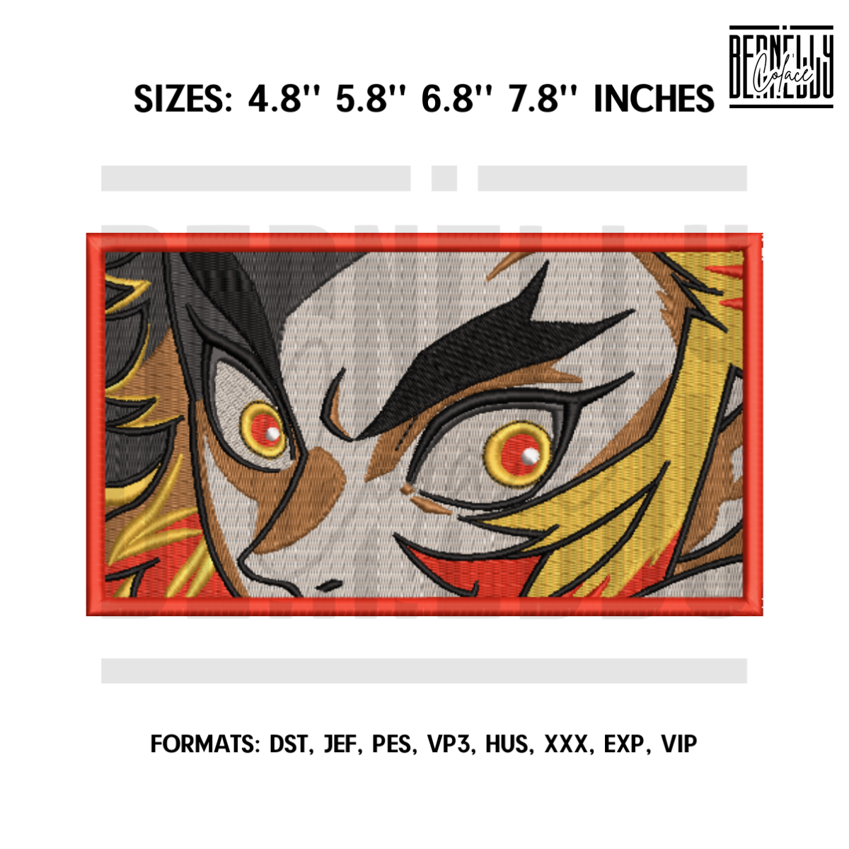 Kyojuro Rengoku Embroidery Design File, Kimetsu no yaiba Ani | Inspire ...