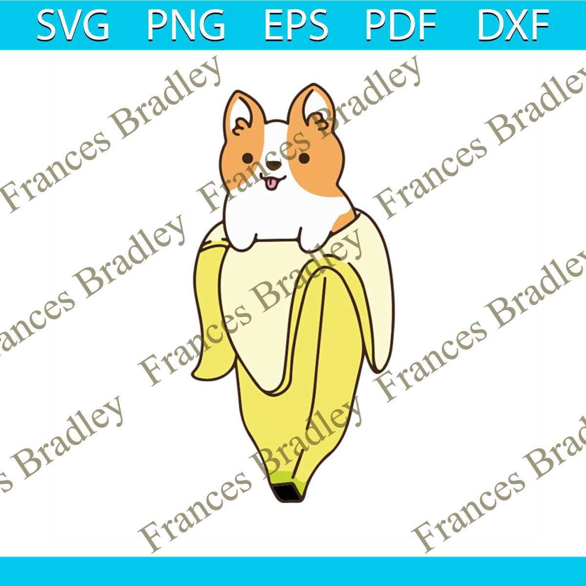 Banana Corgi Funny Animal Svg | Inspire Uplift