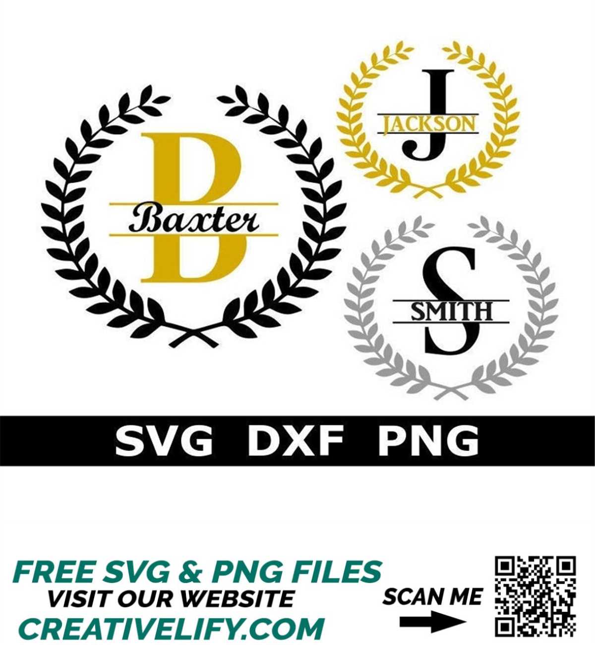 Split Monogram SVG/DXF/PNG, Split Monogram Frame Alphabet, D | Inspire ...