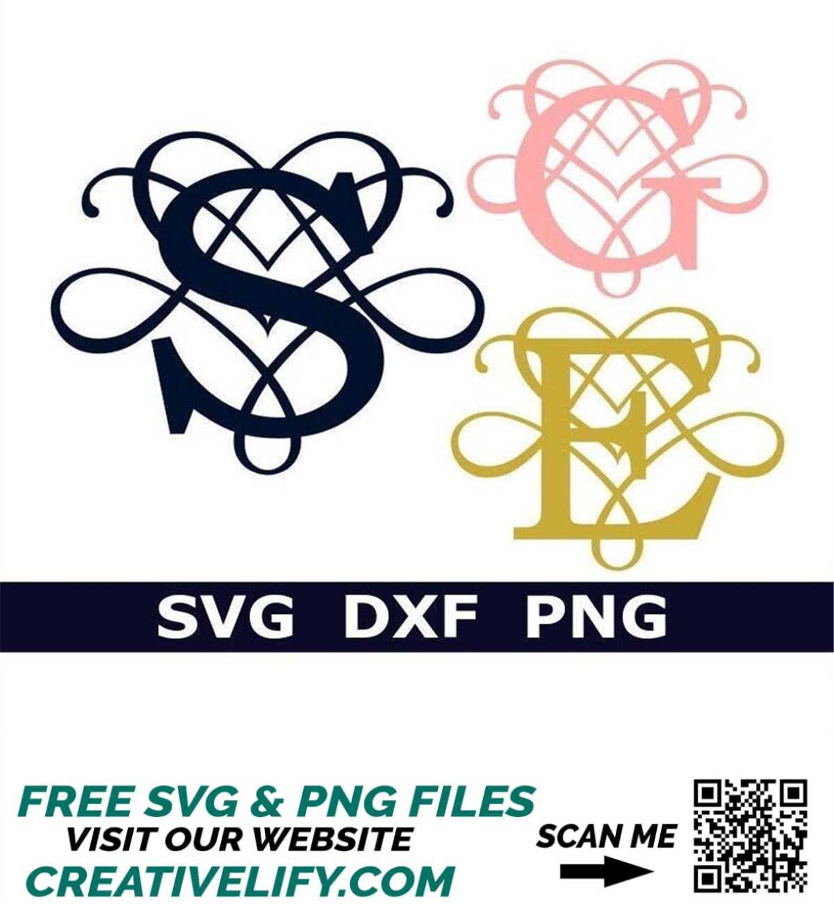 Monogram SVG/DXF/PNG, Fancy Flourish Letters, Alphabet, Digi | Inspire ...