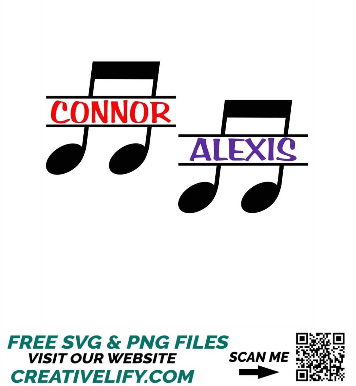 Music Note Name Frame SVG, Music Notes SVG, Split Frame SVG, | Inspire ...