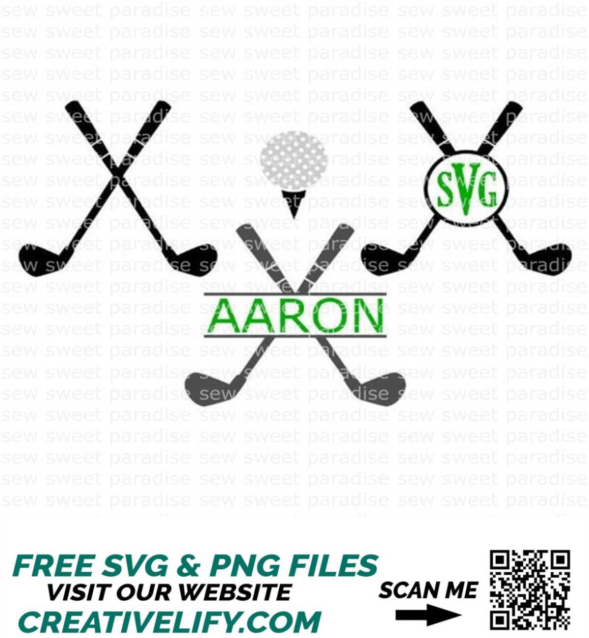 Golf SVG Bundle, Monogram Frame SVG, Name Frame SVG, Digital - Inspire ...