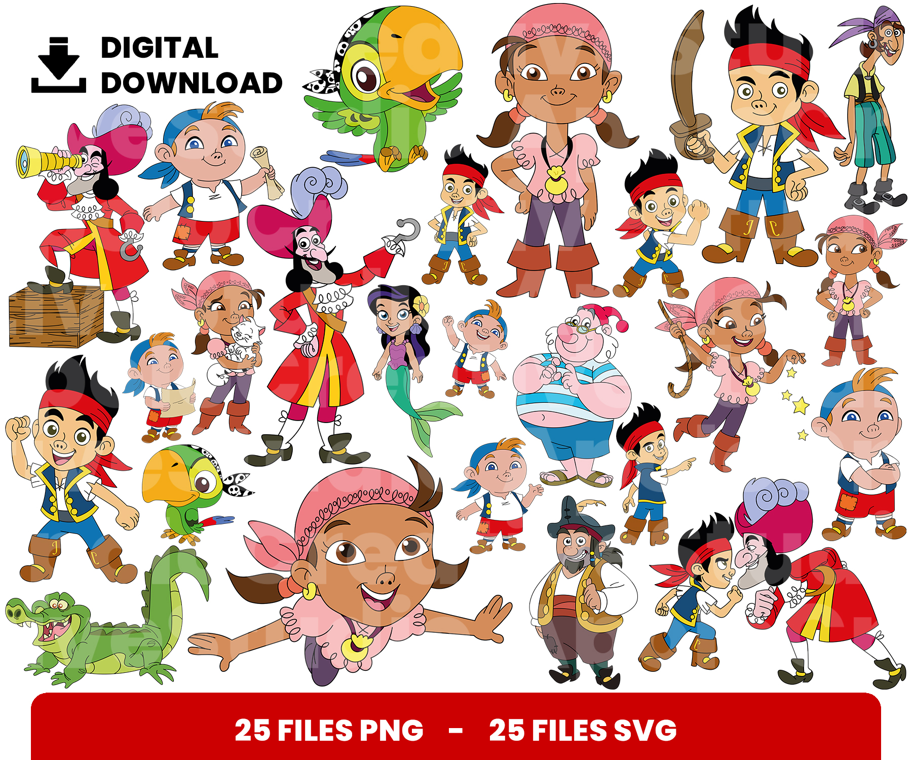 Bundle Layered Svg, Jake and The Never Land Pirates, Childre | Inspire ...