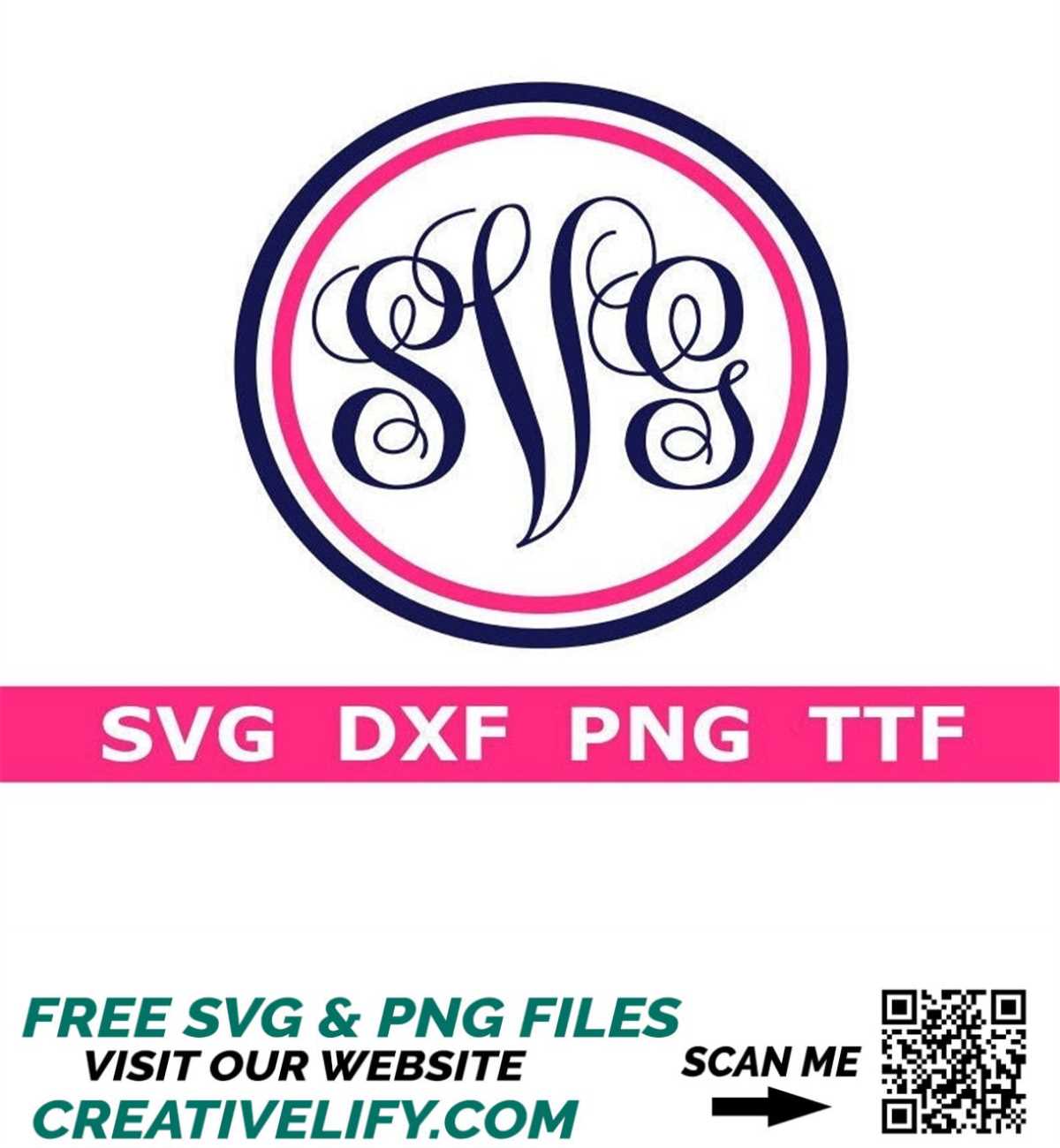 Monogram SVG TTF Alphabet, Fancy Font Circle Frame, Digita | Inspire Uplift