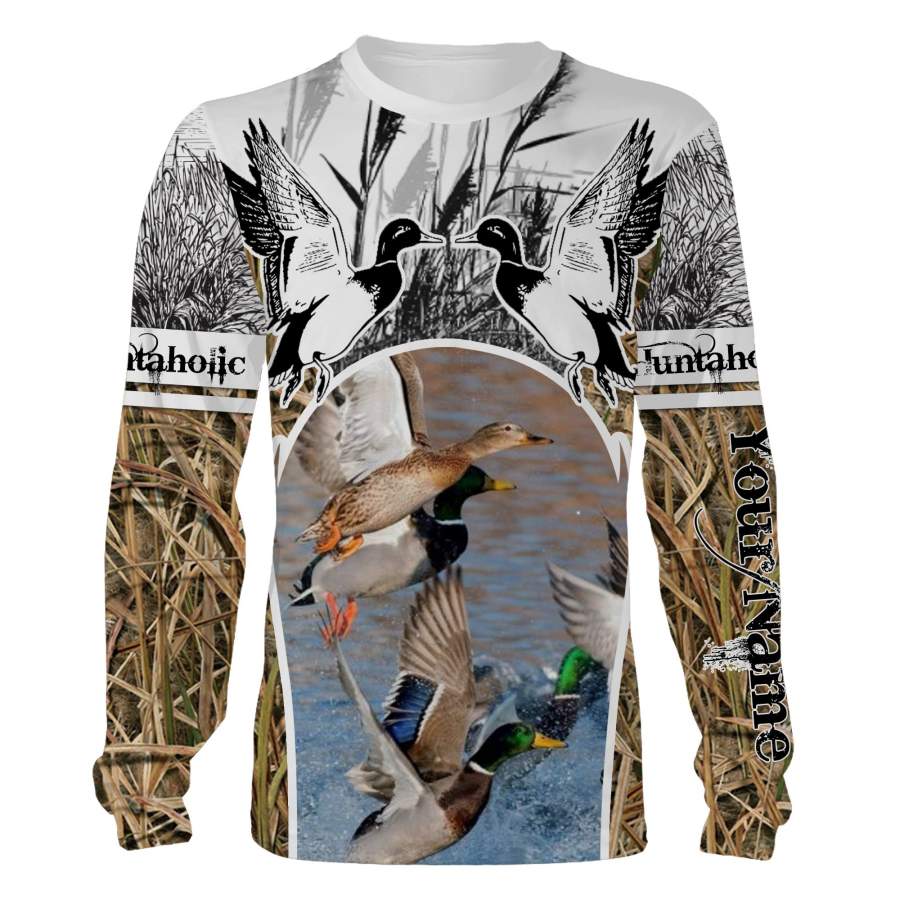 Duck hunting Huntaholic Duck Waterfowl camo custom Name 3D A - Inspire ...