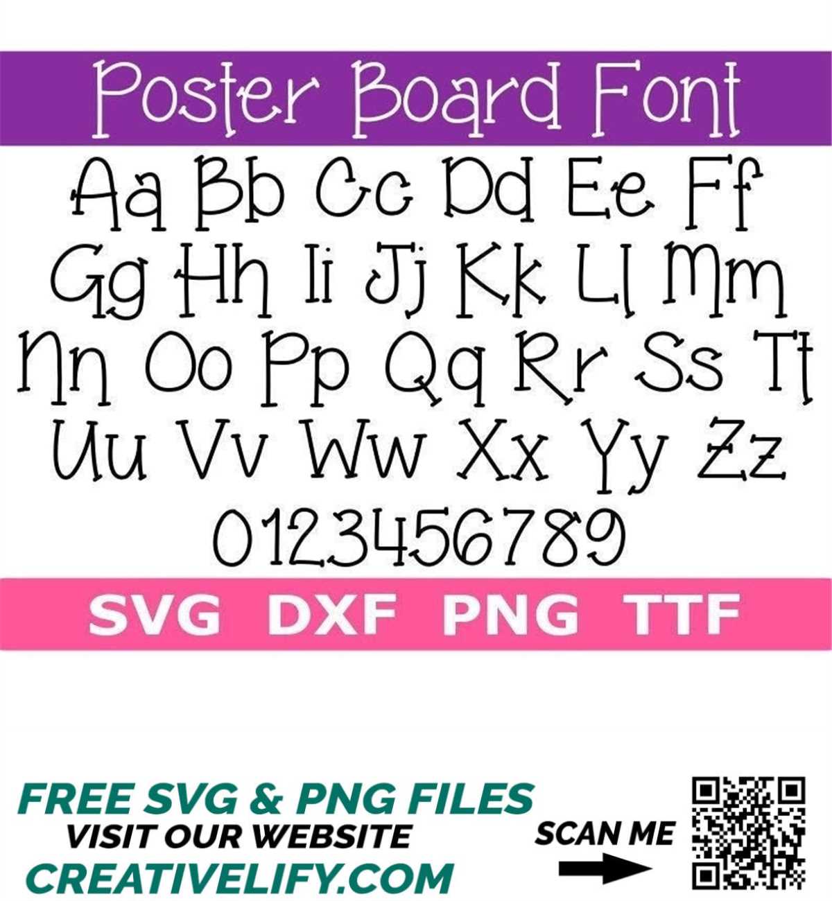 Poster Board Font SVG TTF, Poster Board Letters, School Fon | Inspire ...