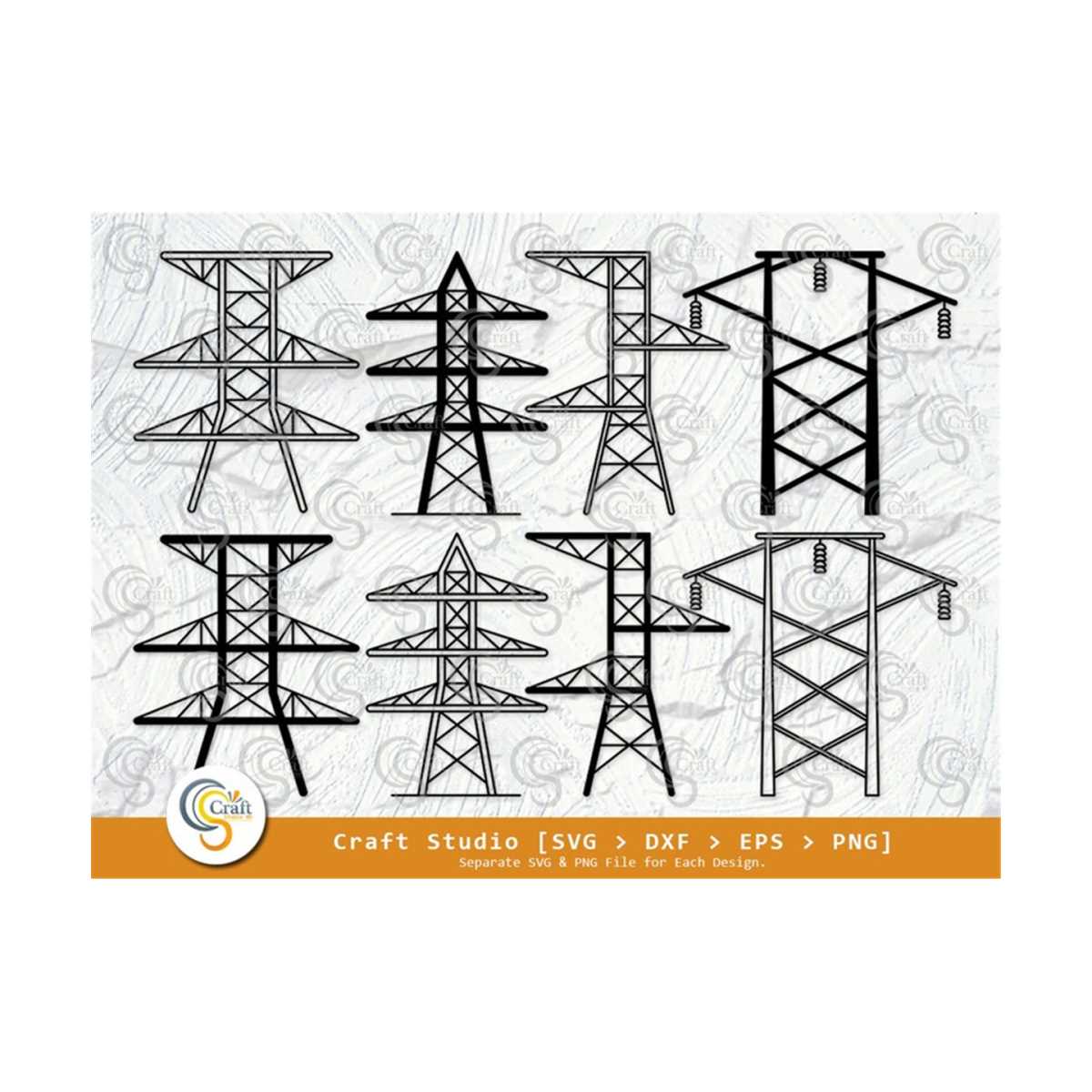 Transmission Tower Silhouette, Power Lines Svg, Electricity | Inspire ...
