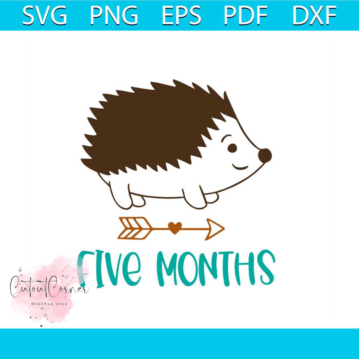 Happy Birthday Baby Hedgehog Five Months Svg | Inspire Uplift