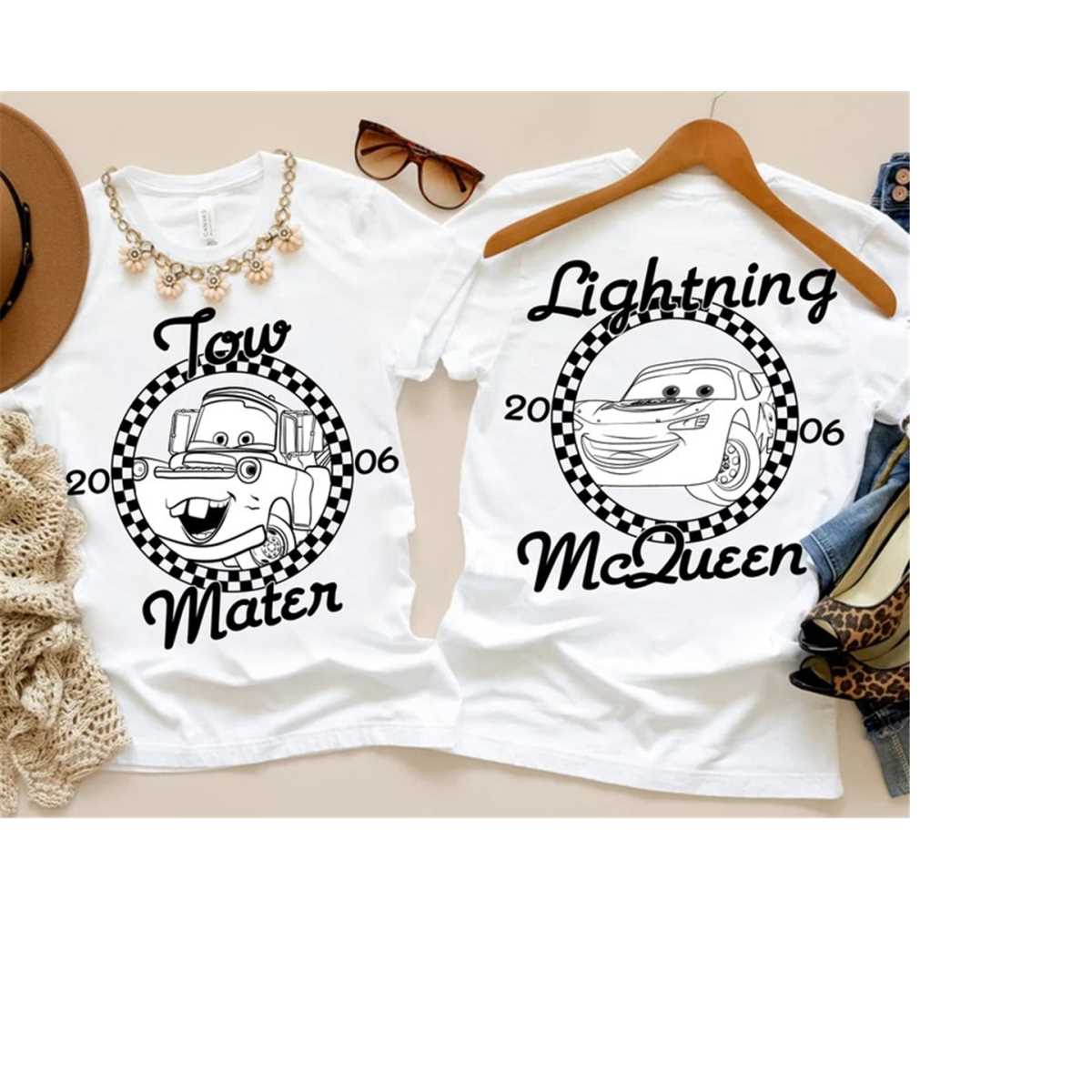 Retro Disney Classic Cars Est 2006 Checkerboard Circle Portr | Inspire ...