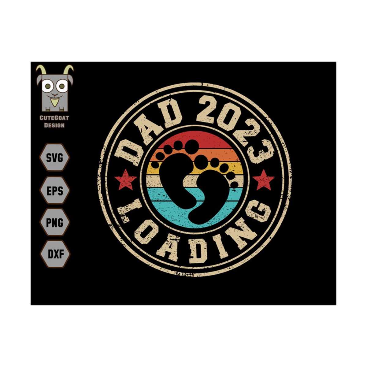 Dad 2023 Loading Svg, Dad Est 2023 Svg, Baby Foot Print Png, | Inspire Uplift