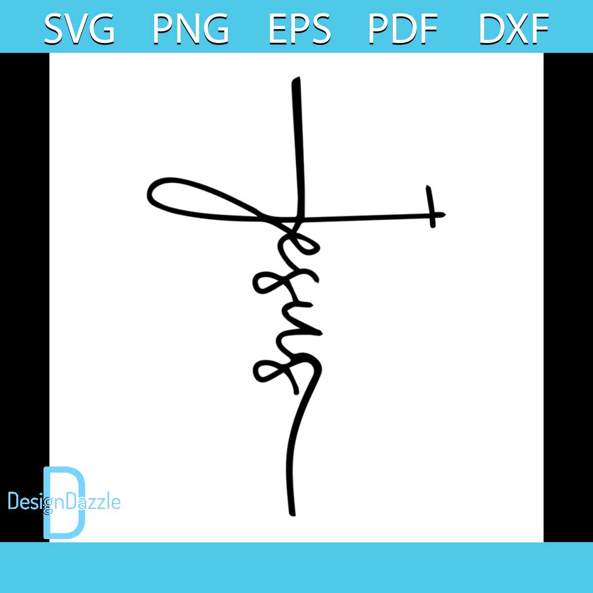Jesus Word Cross Svg, Belief Svg, Jesus Svg, Cross Svg | Inspire Uplift