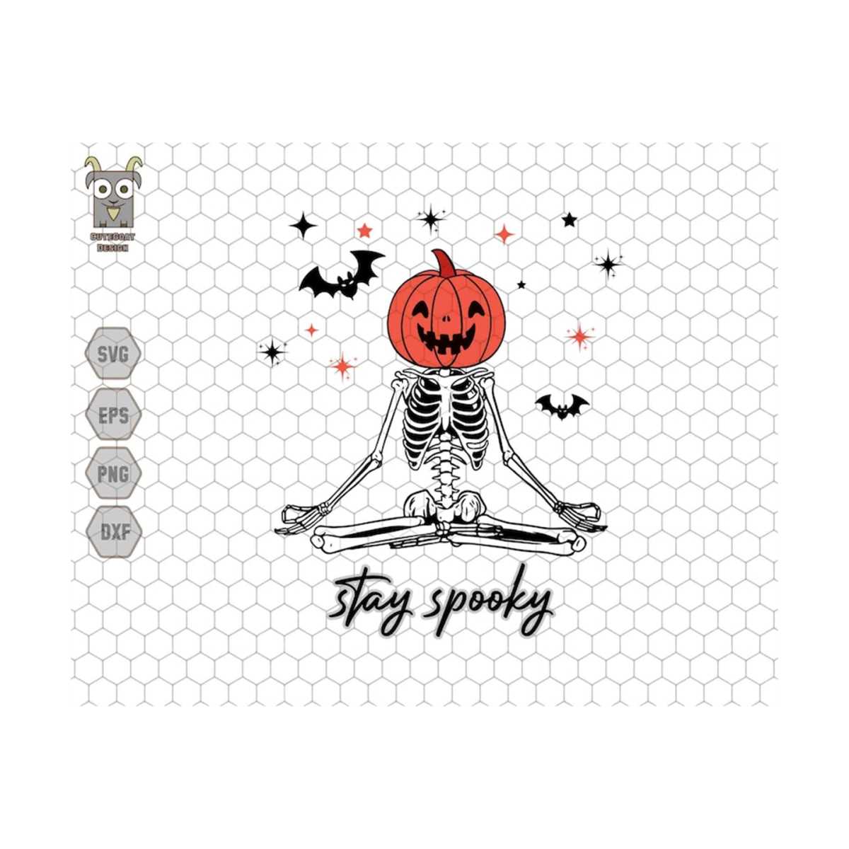 Stay Spooky Svg, Skeletons Halloween Svg, Yoga Pose skeleton | Inspire ...