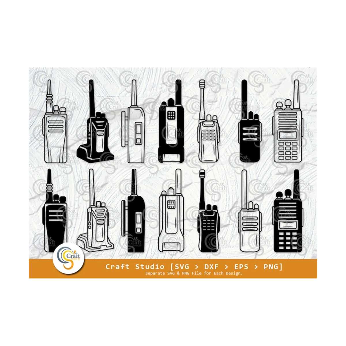 Walkie Talkie Silhouette, Communication Radio Svg, Portable | Inspire ...
