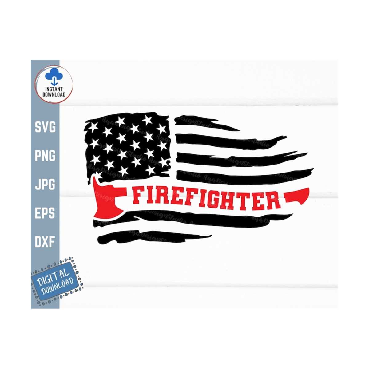 Firefighter American Flag Svg, Fire Dept USA Flag Svg, Firem | Inspire ...
