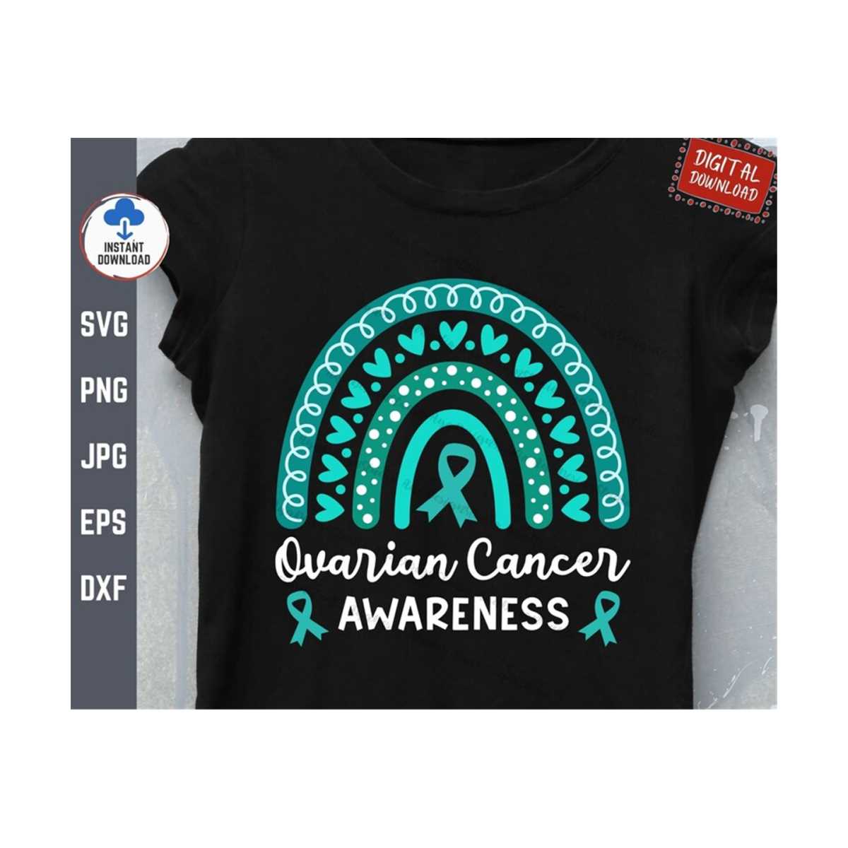 Ovarian Cancer Awareness Rainbow Svg, Teal Rainbow Ovarian C | Inspire ...