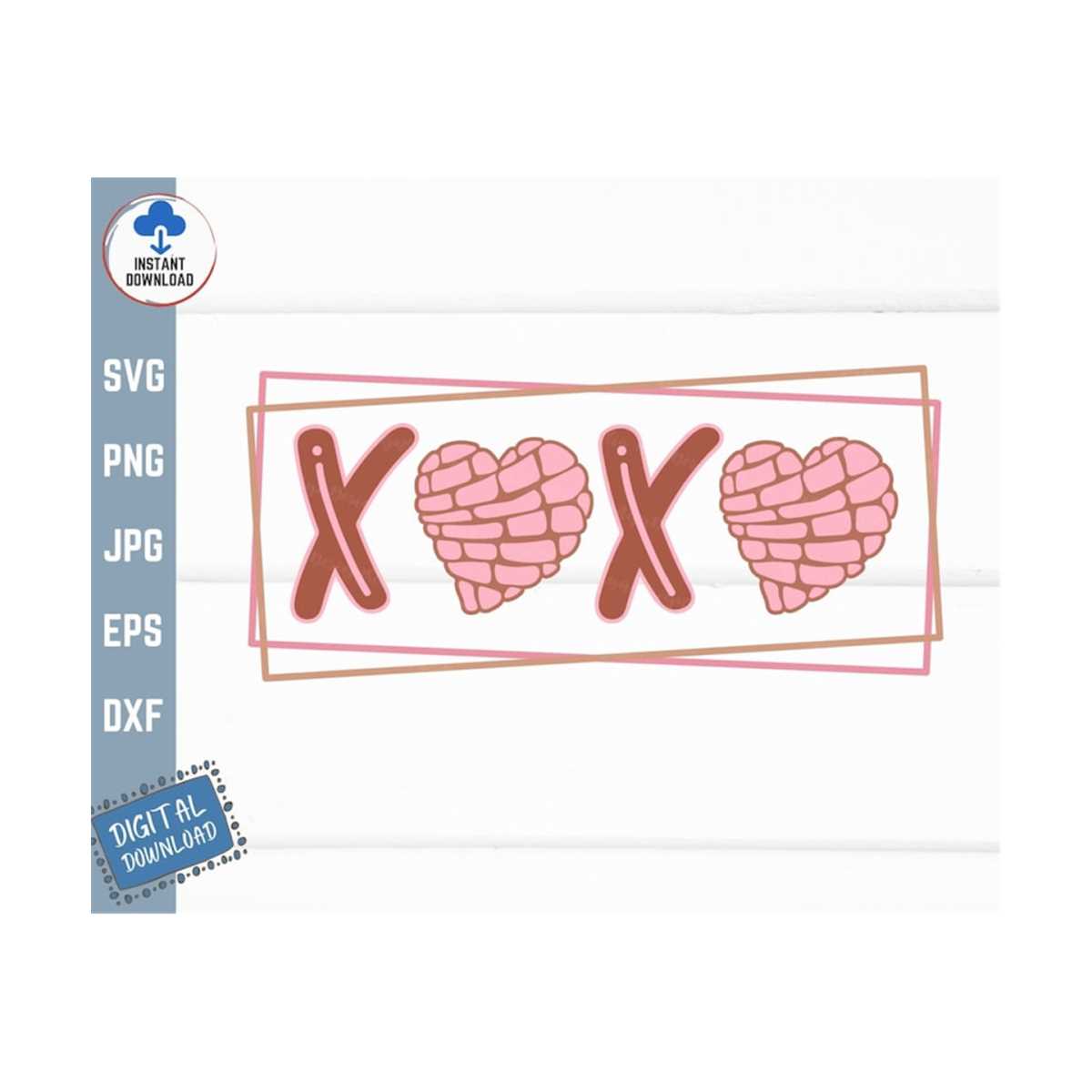 Valentine Pan Dulce XOXO Svg, Concha Heart Valentine Svg, XO - Inspire ...