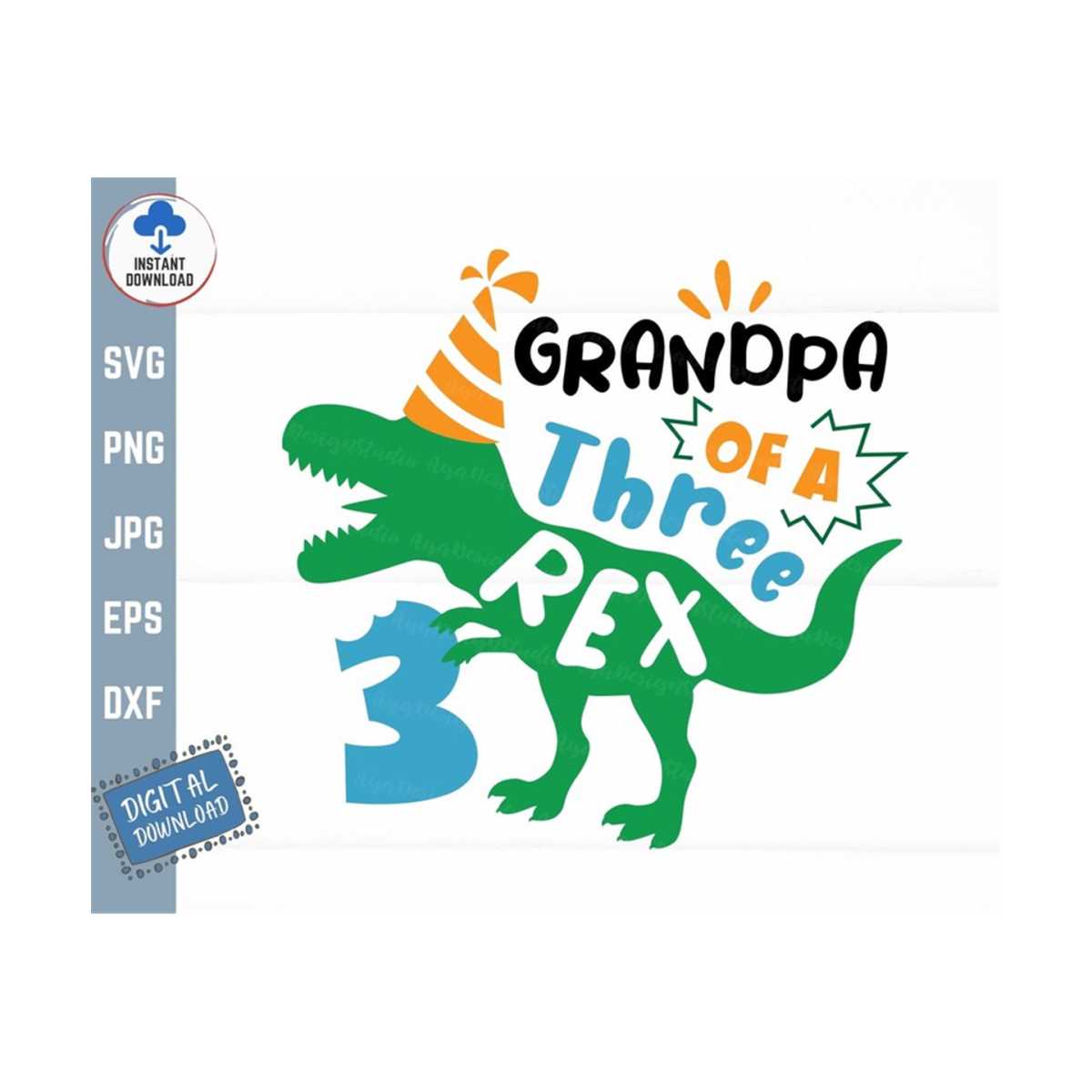 Grandpa of a Three Rex Svg, Grandpa Three Rex Birthday, Thir | Inspire ...