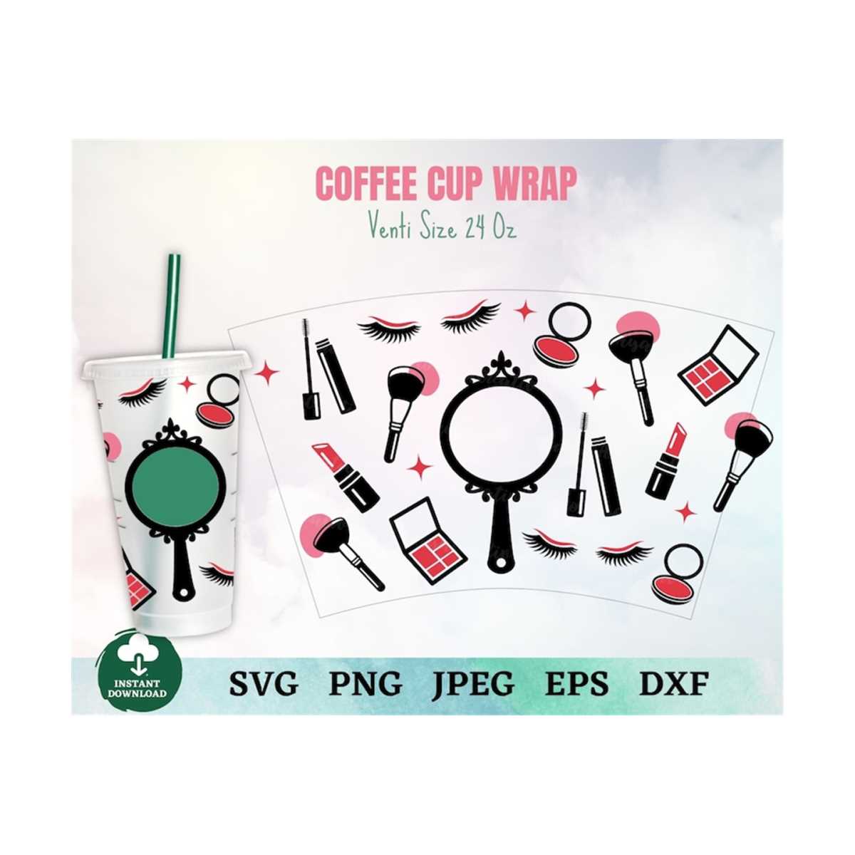 Make Up Coffee Cup Wrap Svg, Girl Make Up Svg, Make Up Artis | Inspire ...