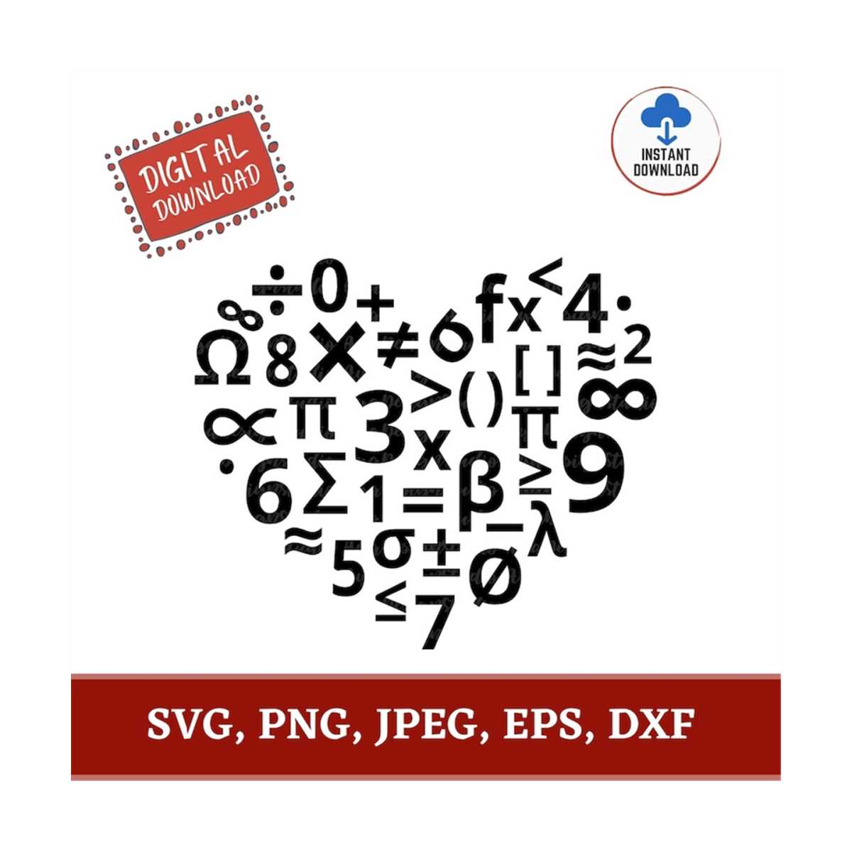 Math Heart SVG, Math Teacher SVG, Mathematics Heart, Mathema - Inspire ...