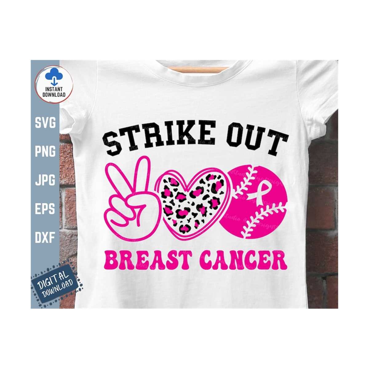 Strike Out Breast Cancer Svg, Baseball Breast Cancer Ribbon | Inspire ...