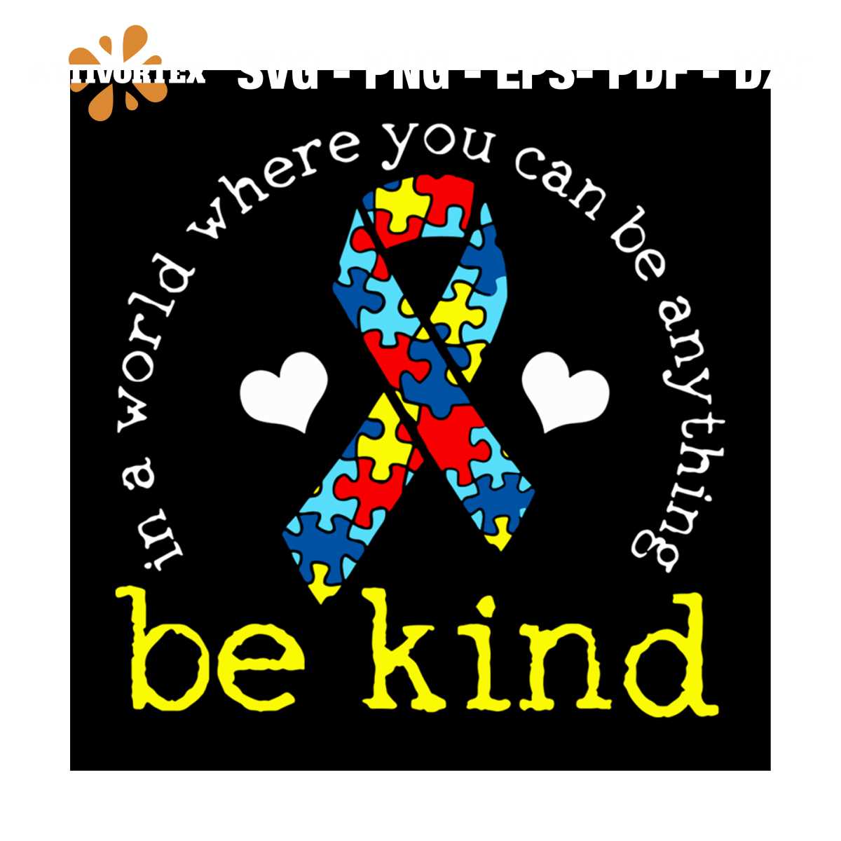 Be Kind Autism Puzzle Ribbon Svg, Autism Svg, Autism Awarene | Inspire ...