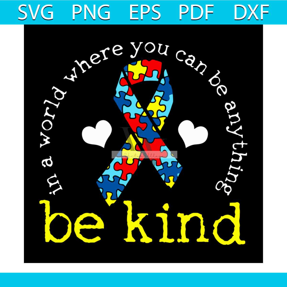 Be Kind Autism Puzzle Ribbon Svg, Autism Svg, Autism Awarene | Inspire ...