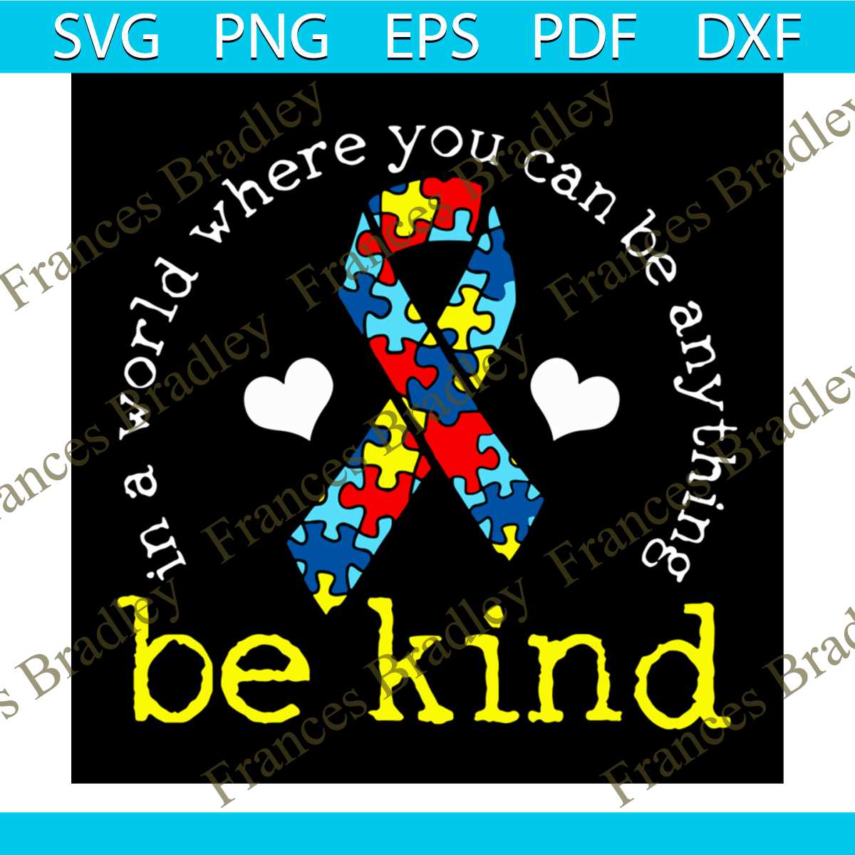 Be Kind Autism Puzzle Ribbon Svg, Autism Svg, Autism Awarene | Inspire ...