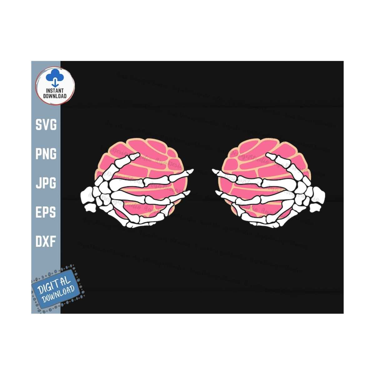 Funny Concha Bra Svg, Concha Pan Dulce with Skeleton Hands S | Inspire ...