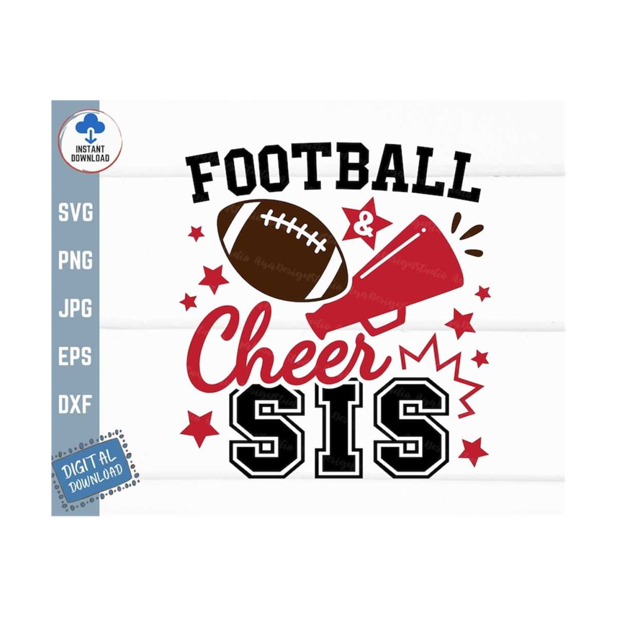 Football and Cheer Sis Red Svg, Football Cheer Sister Svg, P | Inspire ...