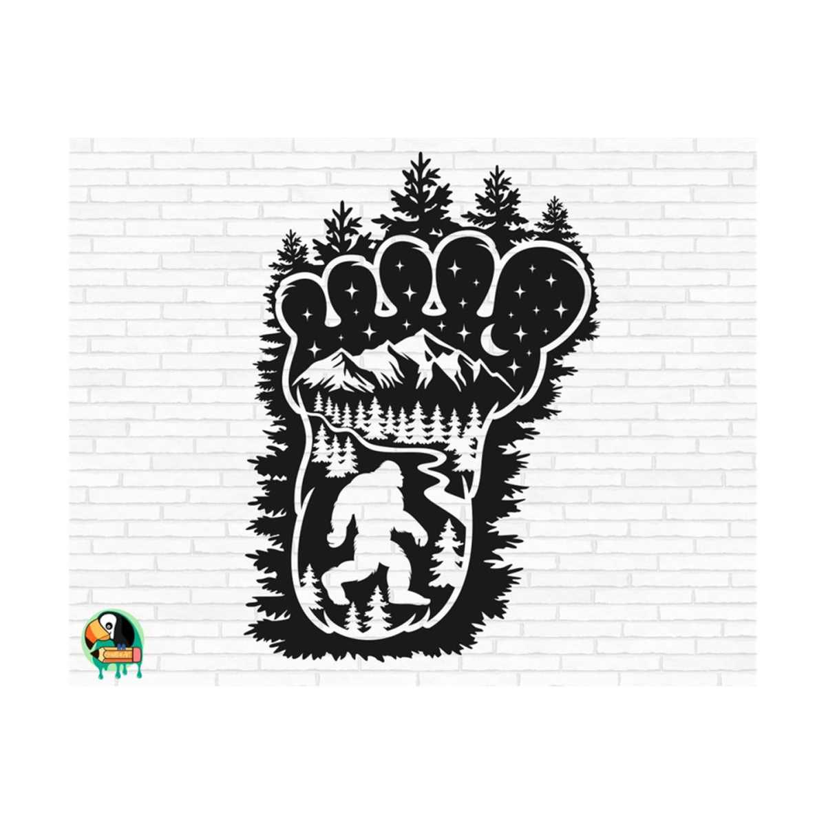 Bigfoot SVG, Bigfoot in Forest svg, Yeti svg, Sasquatch svg, | Inspire ...