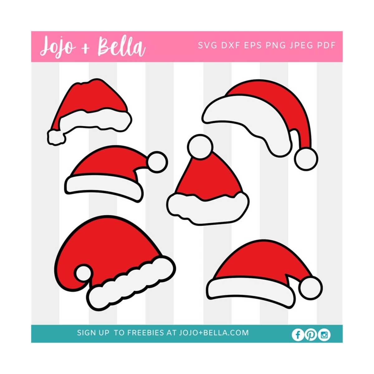 Santa Hat Svg Bundle, Santa hat svg, Cute Christmas svg, Chr - Inspire ...