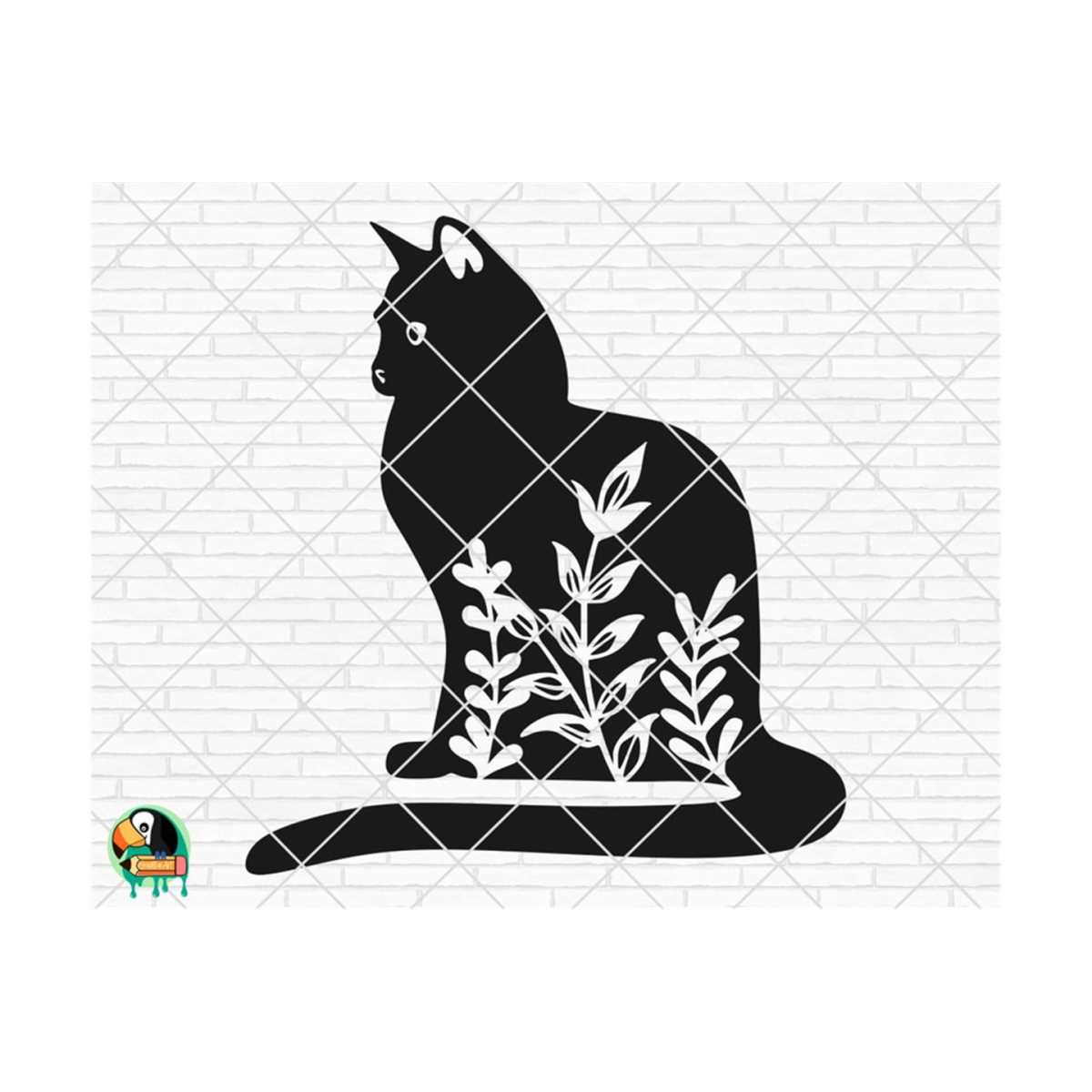 Floral Cat SVG, Cat Lovers Svg, Floral Cat Cut Files, Cricut | Inspire ...