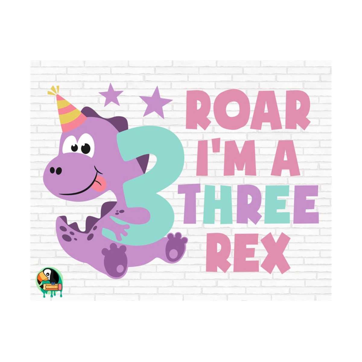 Girl Three Rex SVG, Third Birthday Svg, Girl Dinosaur Svg, G | Inspire ...