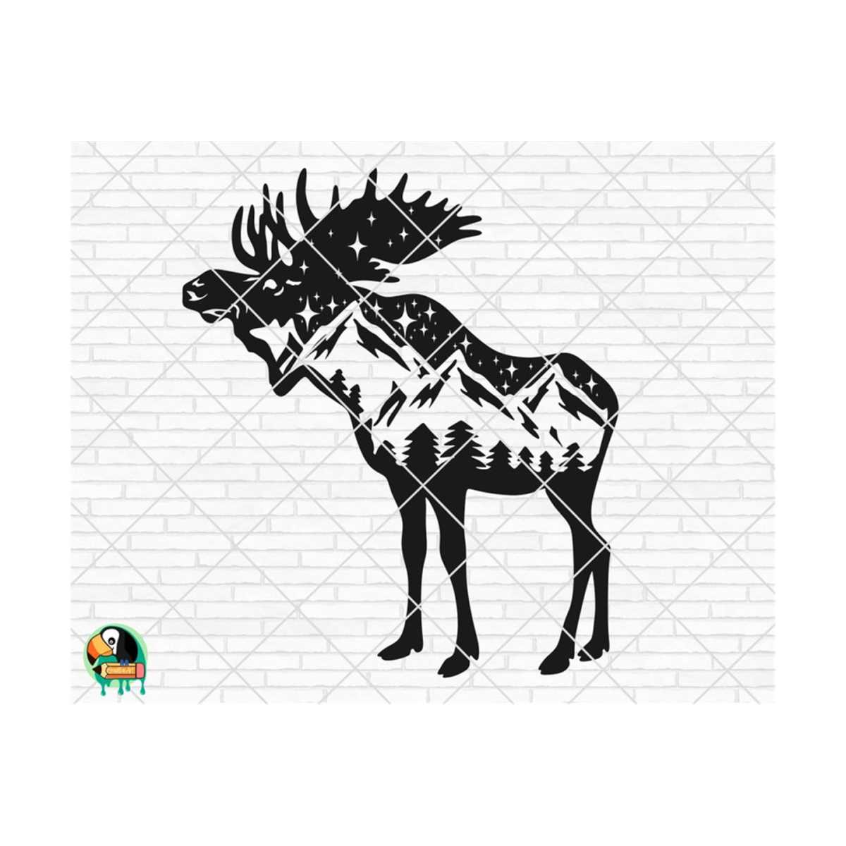 Mountain Range Moose SVG, Moose Silhouette Svg, Moose svg, M | Inspire ...