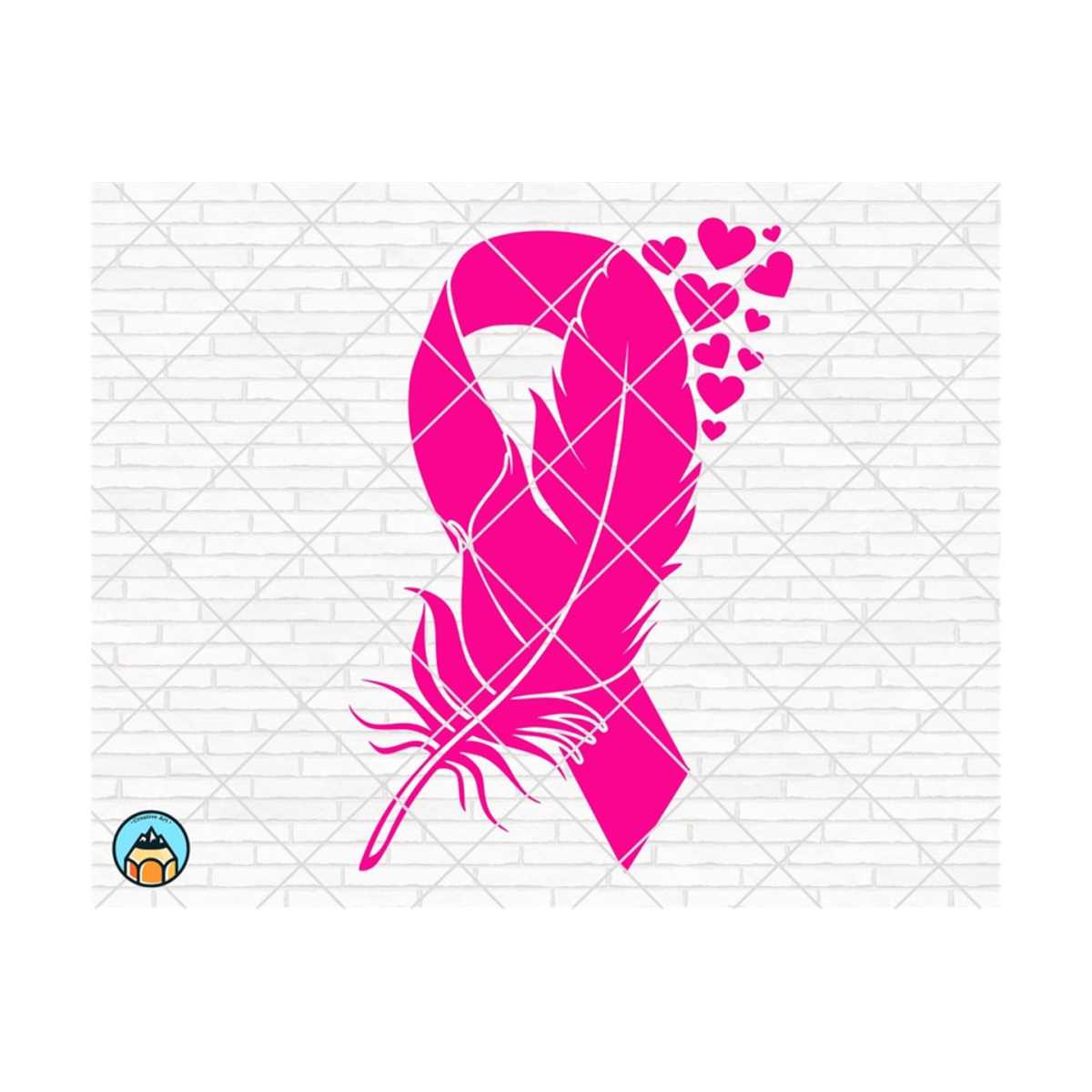 Feather Pink Ribbon svg, Breast Cancer svg, Cancer Awareness | Inspire ...