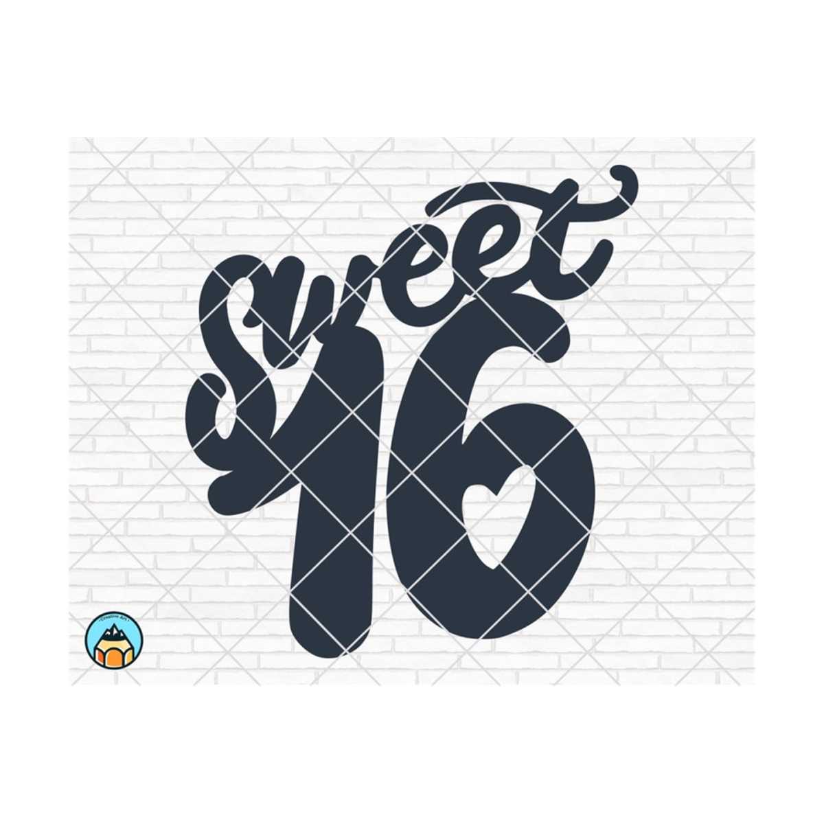 Sweet 16 svg, Sweet Sixteen svg, Birthday svg, Cake Topper s | Inspire ...