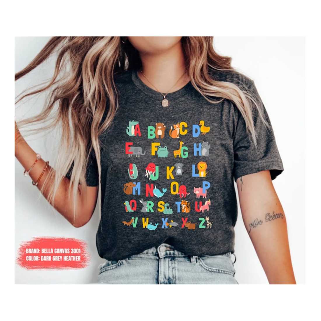 Alphabet Shirt, ABC Shirt, Animals Alphabet T-Shirt, Kingerg | Inspire ...