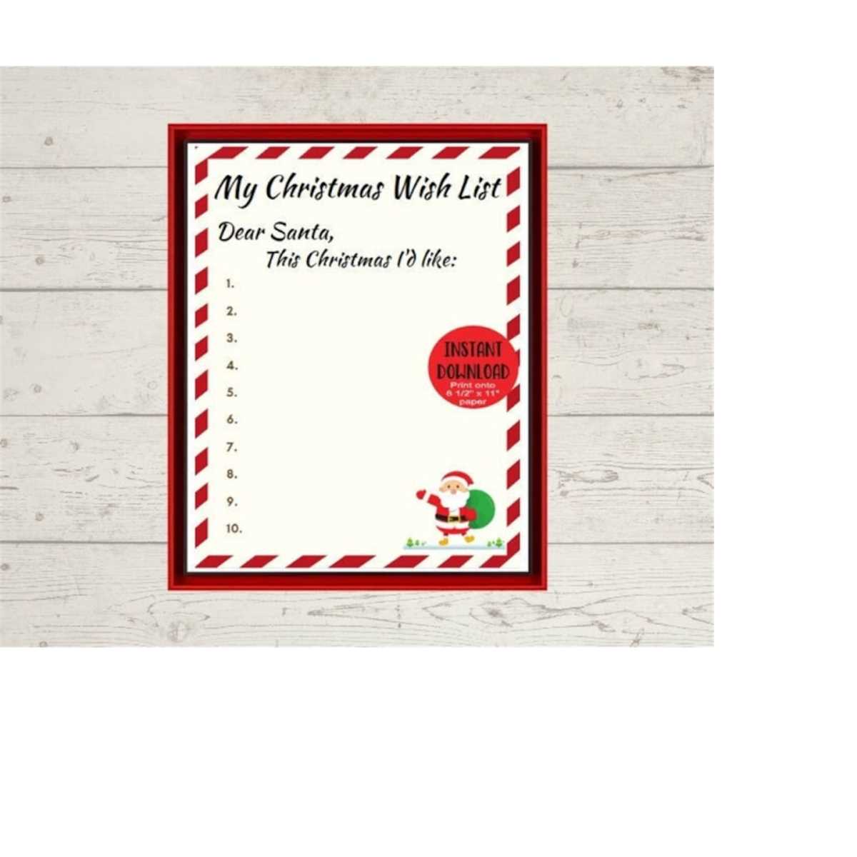My Christmas Wish List Letter, Printable Child's Letter To S | Inspire ...