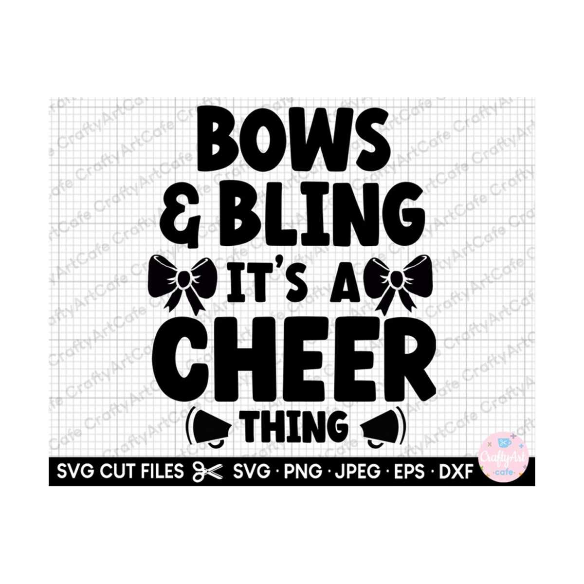 cheerleading svg bows & bling it's a cheer thing | Inspire Uplift