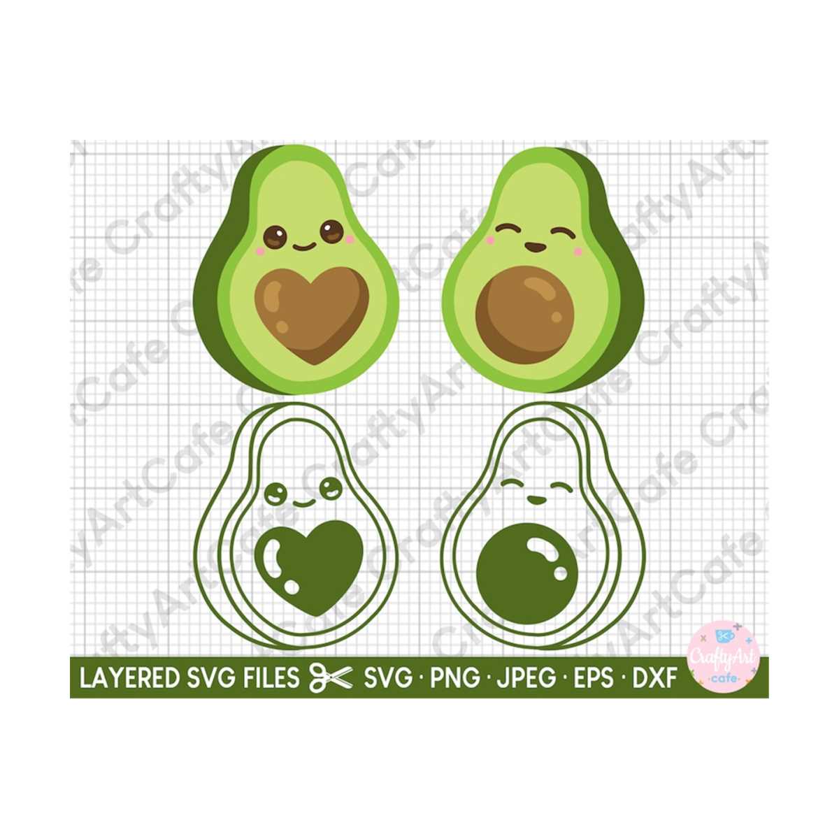 avocado svg avocado png kawaii avocado svg cute avocado svg | Inspire ...