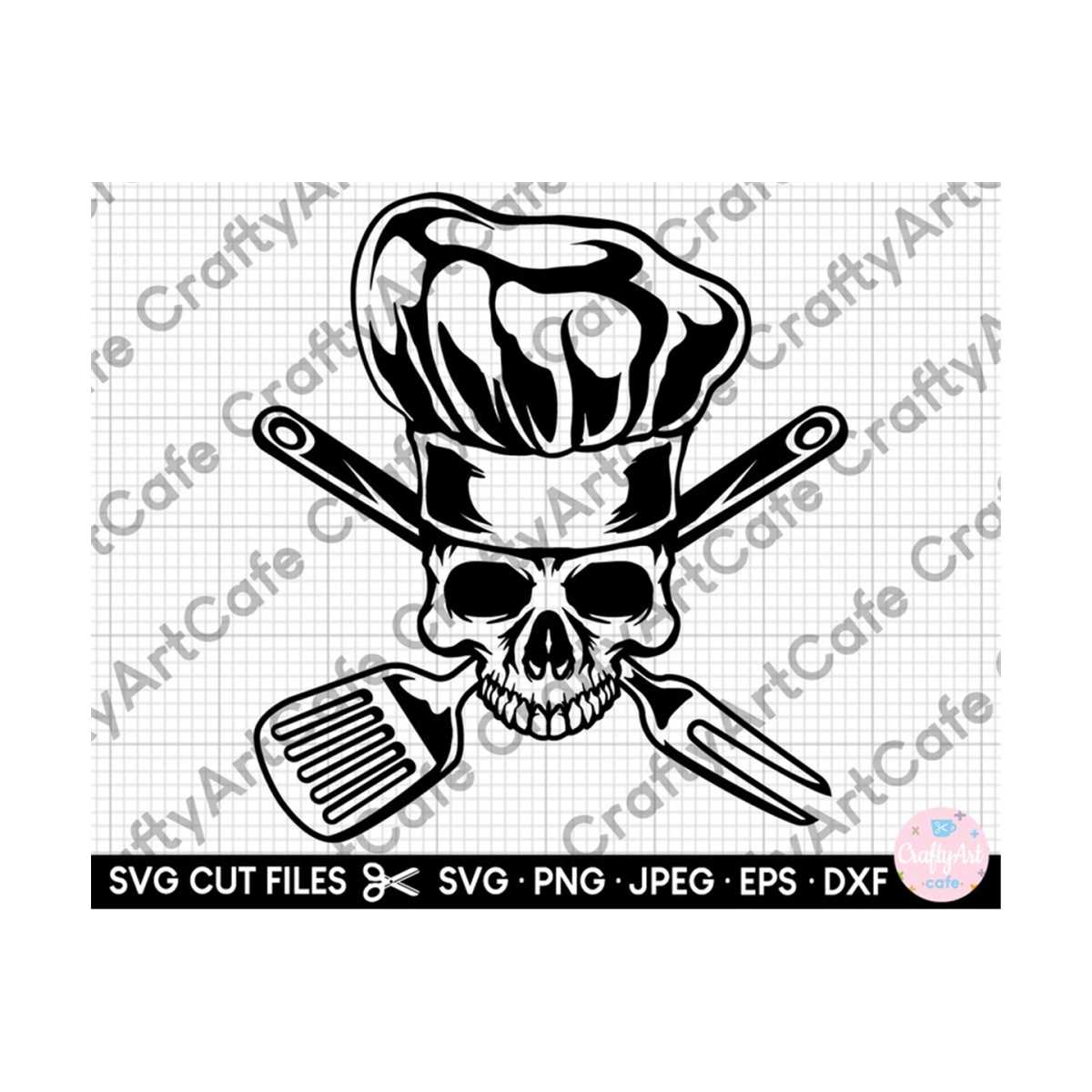 chef svg for cricut chef png cook knife skull svg cooking cl | Inspire ...