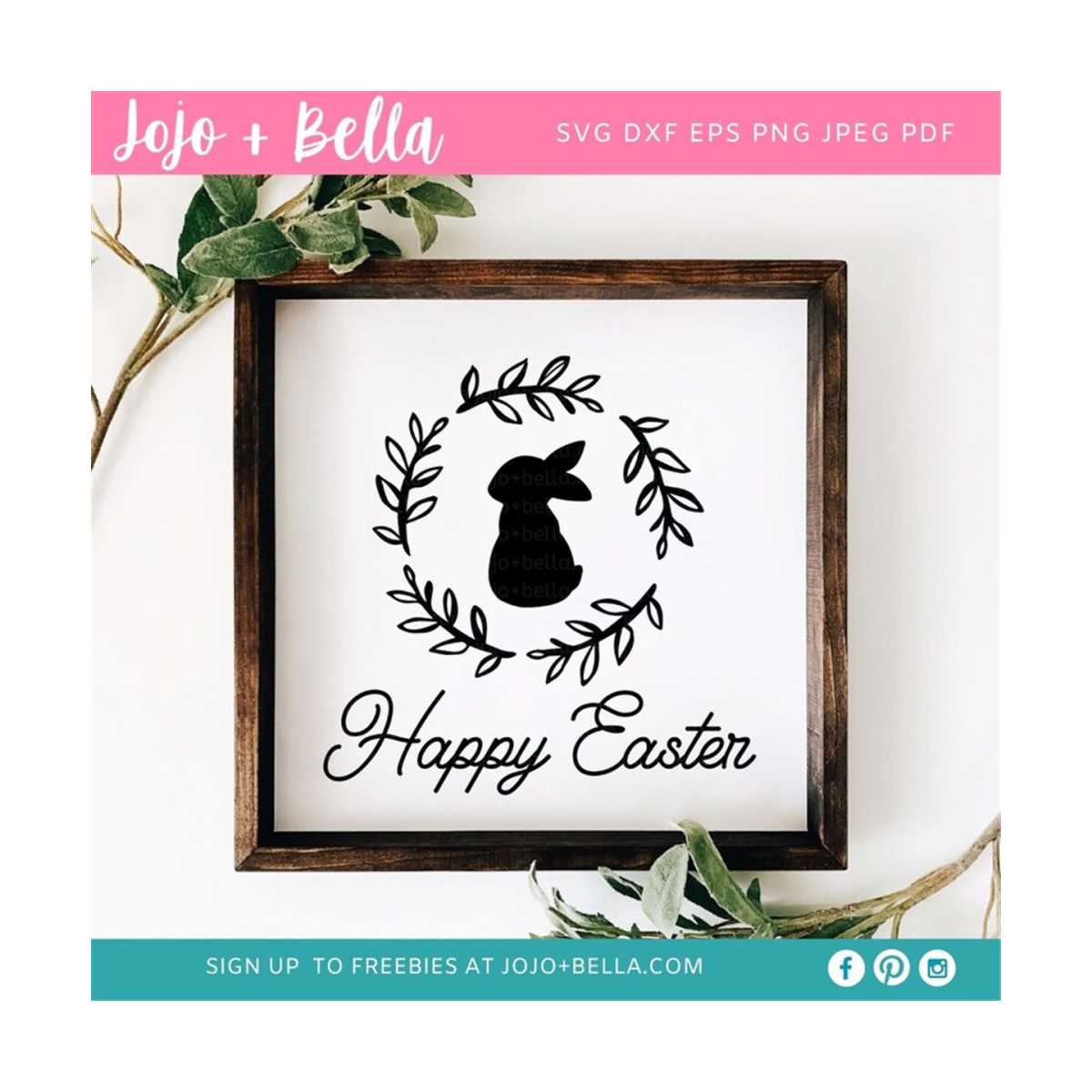 Happy Easter Svg, Wreath Svg, Bunny SVG, Easter Bunny Svg, C | Inspire Uplift