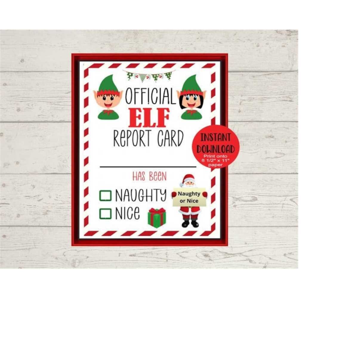 Elf Report Card, Printable Elf Naughty Or Nice Letter, Insta | Inspire ...