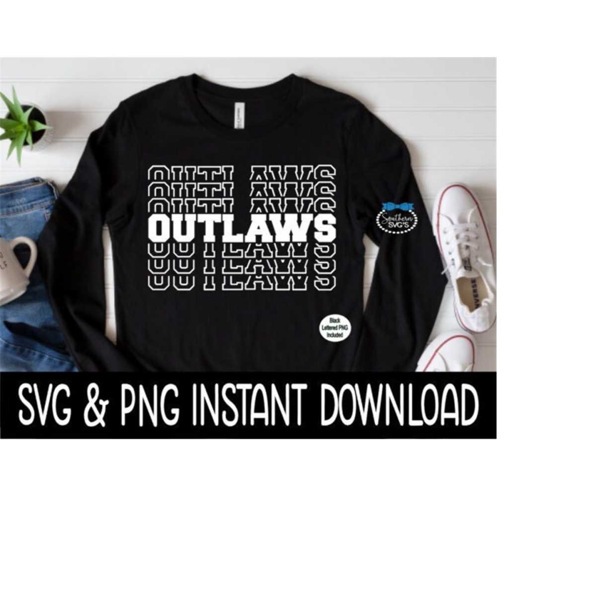 Outlaws SVG, Outlaws PNG, Outlaws Stacked Instant Download, | Inspire ...