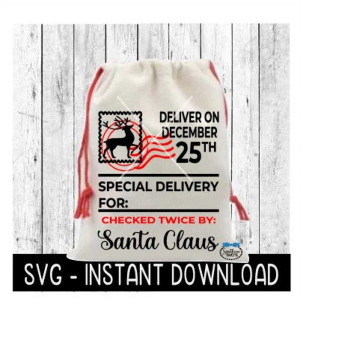 Christmas Santa Sack SVG, Santa's Sack Template SVG Files, I | Inspire ...