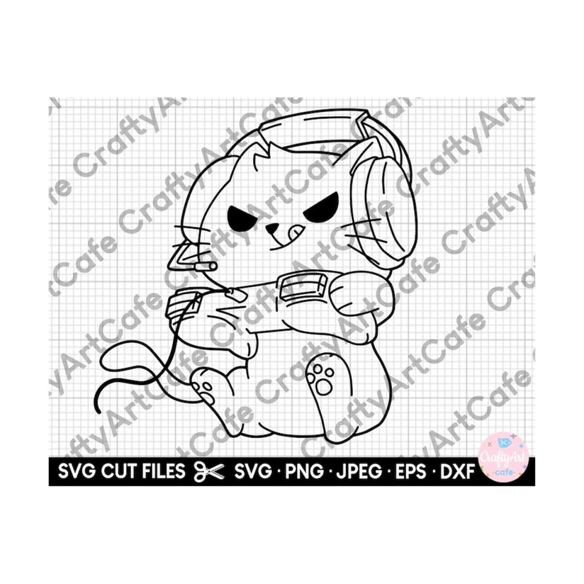 kawaii cute gamer gaming cat cats cat with game pad cat hold | Inspire ...