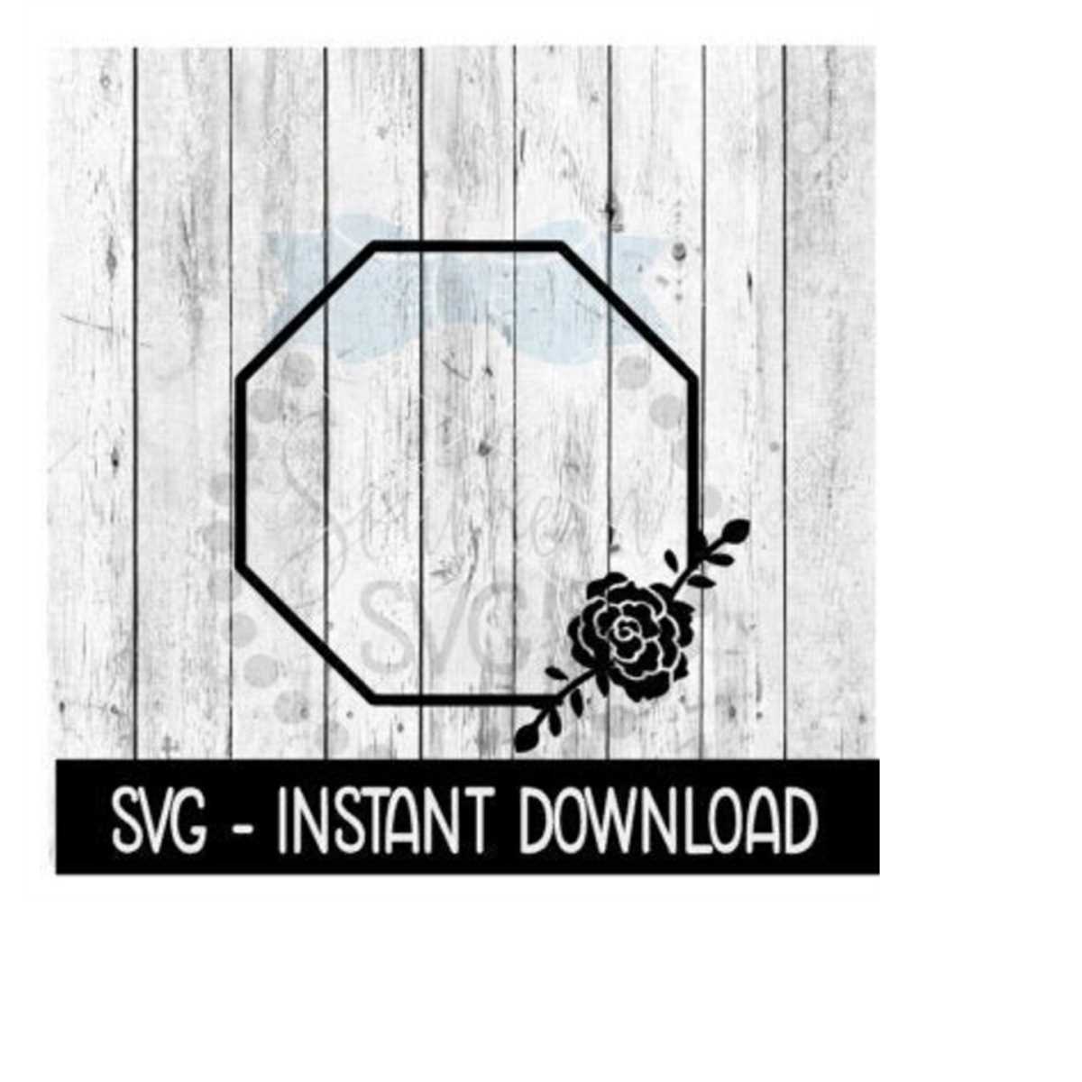 Octagon Frame With Flower SVG, Octagon Frame SVG Files, Inst | Inspire ...