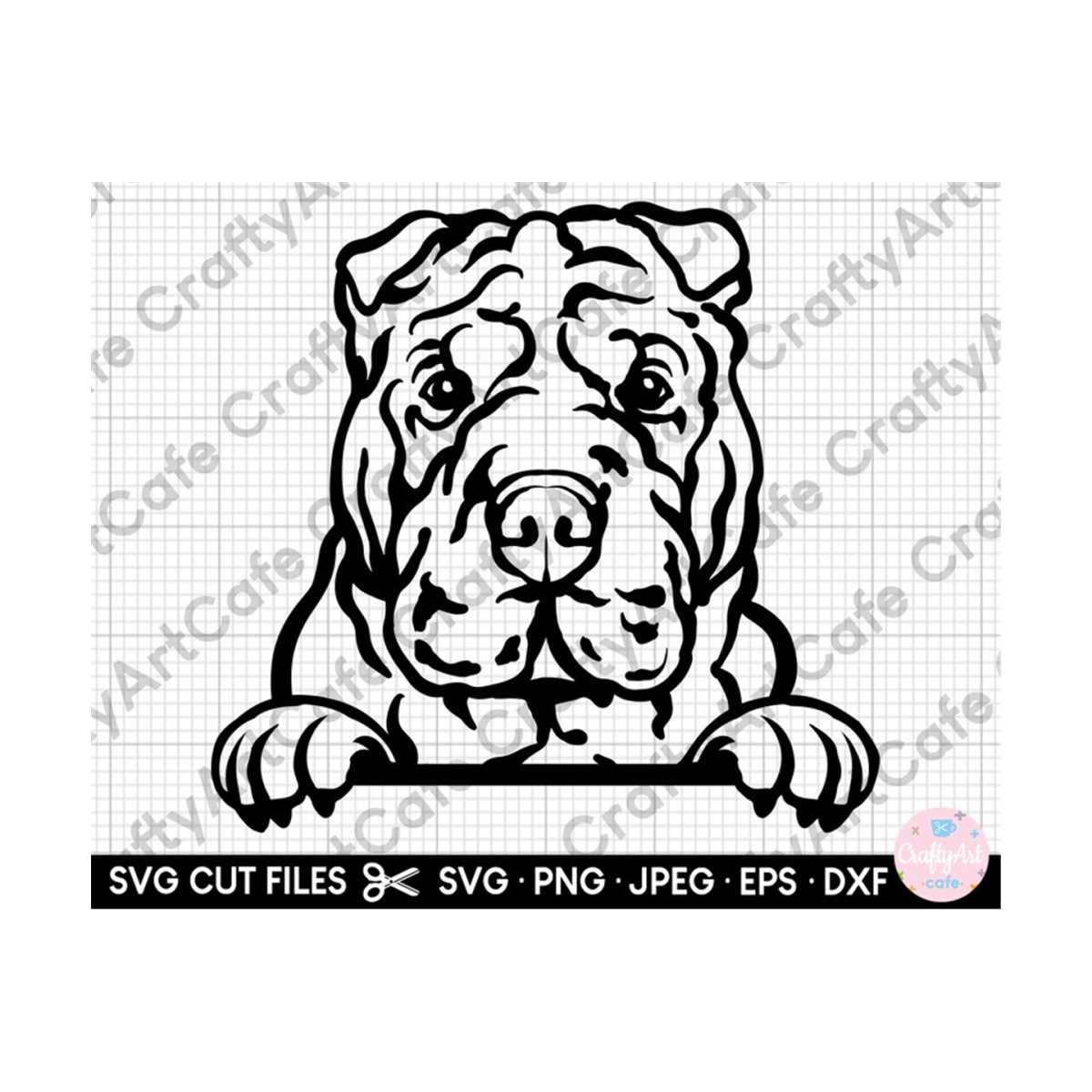 shar pei peeking svg shar pei png shar pei svg cricut cut fi | Inspire ...