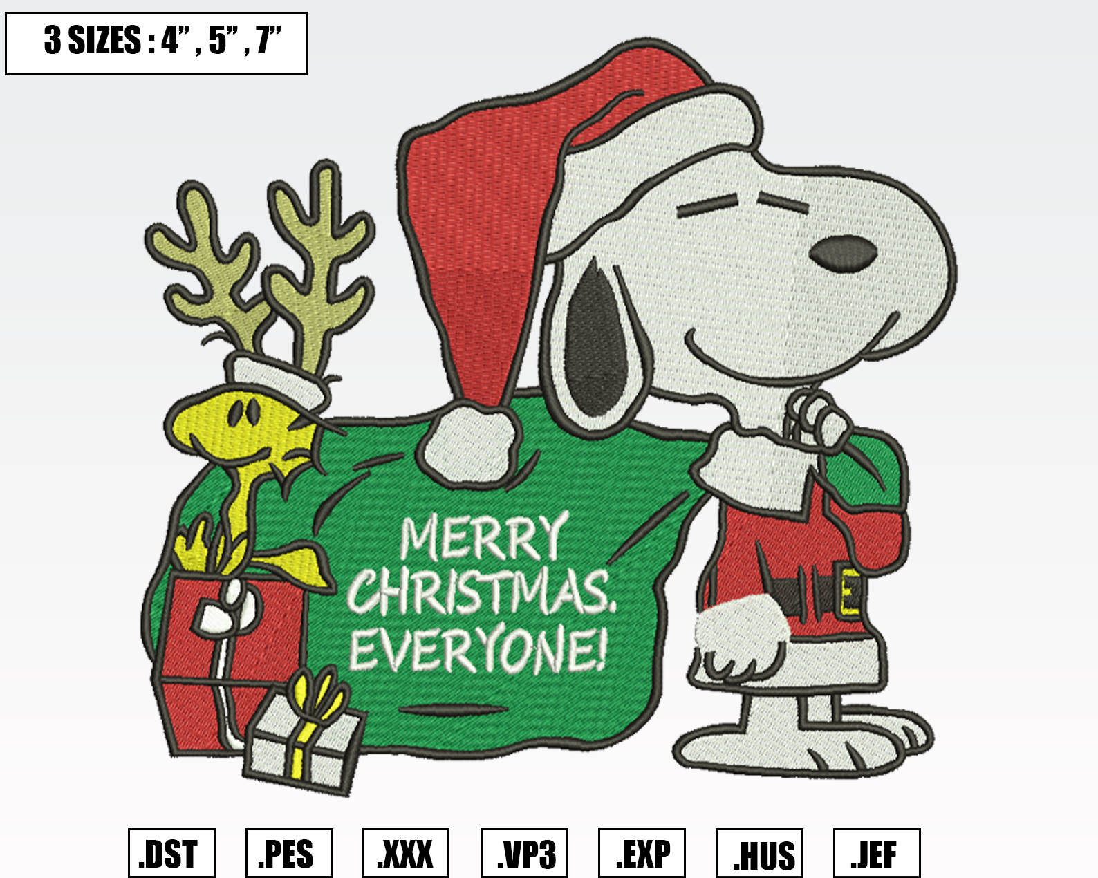 Snoopy Christmas Embroidery File, Christmas Embroidery Desig | Inspire ...